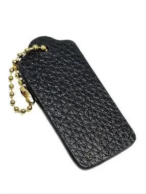 Coach | Bags | Coach 225 Black Sided Pebbled Leather Hangtag Bag Charm ...